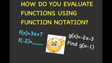 How Do You Evaluate Functions Using Function Notation Youtube