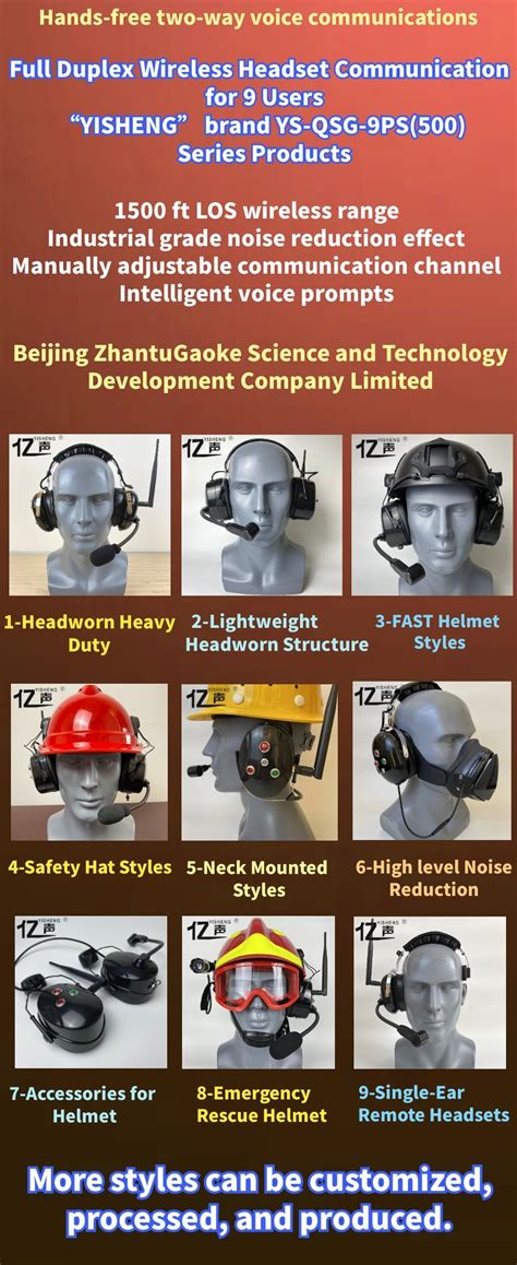Full Duplex Wireless Intercom Headset Style With A Distance Of 1500 Feet Full Duplex And