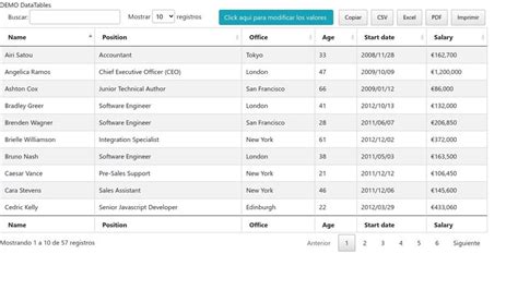 Datatables With Buttons