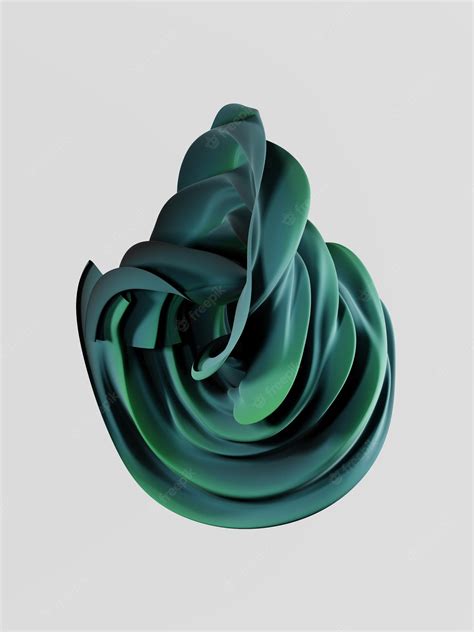 Premium Photo 3d Abstract Twisted Shape With Monochromatic Green Color Geometry With White