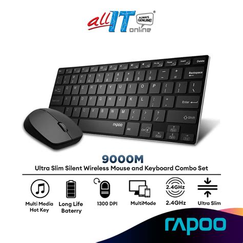 Rapoo M Ultra Slim Silent Multi Mode G Wireless Mouse And Keyboard Combo Set Shopee