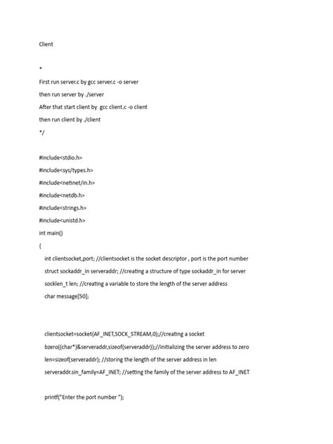 Tcp Program Client And Server Pdf Port Computer Networking