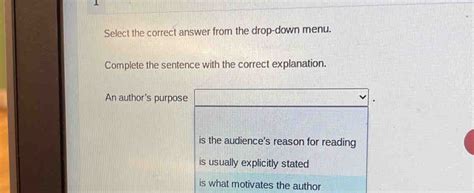 Select The Correct Answer From The Drop Down Menu Complete The Sentence With The Correct [algebra]