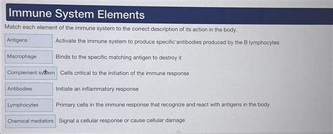 solved immune system elementsmatch each element of the
