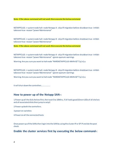 How To Shut Down Netapp San 92 Cluster Mode Version1 Docx