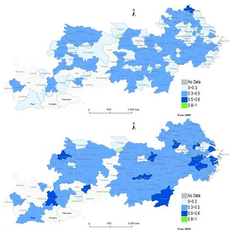 Spatial Distribution Of Coupling Degree Between The Usfd And Green Download Scientific Diagram