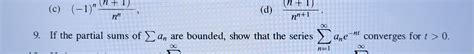 Solved C 1 Nnn N 1 D Nn 1 N 1 9 If The Partial Chegg Com