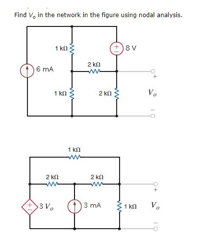 Solved Find Vo In The Network In The Figure Using Nodal Chegg