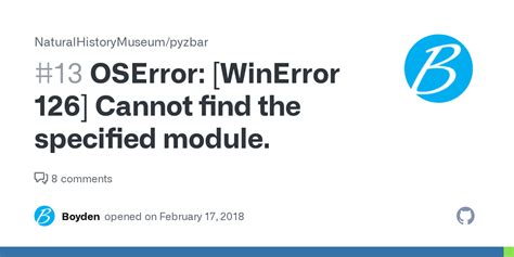 oserror [winerror 126] cannot find the specified module · issue 13