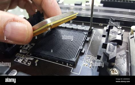 Desktop Computer Motherboard Processor Socket Close Up Stock Photo Alamy
