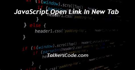 Javascript Open Link In New Tab