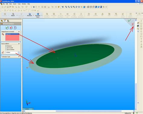 The Menu Extend Surface On The Toolbar 2d Autocad 3d Solidworks