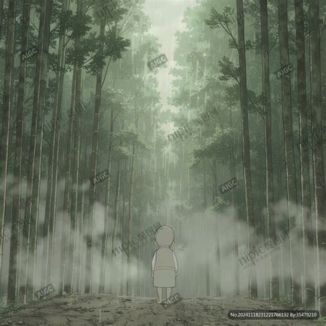 Ai创作图森林治愈系 林中女孩背影 色仰望森林 治愈系森林 森林里的小女孩插画 森林中的女孩背影 治愈插画 林中小道素材 治愈场景 散落在森林深处 卡通后幕背景 林中小道背景 林间小道手绘 深