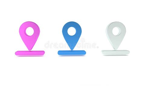 Colorful Map Pin Icon Isolated On White Background Navigation Pointer Location Map Gps