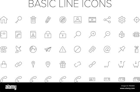Basic Line Icon Set Stock Vector Image Art Alamy