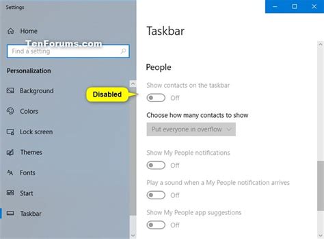 Enable Or Disable People Bar On Taskbar In Windows 10 Tutorials