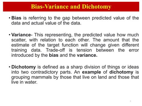 Bias Variance Dichotomy Pdf