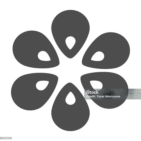 6 개의 꽃잎 꽃 단단한 아이콘 흰색에 격리 된 꽃 벡터 그림입니다 자연 문말 스타일 디자인 웹 및 응용 프로그램을 위해 설계 Eps 10 10에 대한 스톡 벡터 아트 및