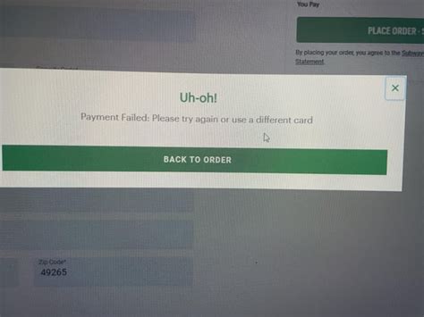 App And Website Not Accepting Payments Rsubway