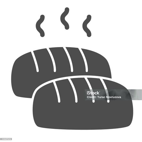 뜨거운 덩어리 단단한 아이콘 베이커리 개념 흰색 배경에 증기 기호가있는 빵 모바일 컨셉 및 웹 디자인을위한 문말 스타일의 빵 아이콘 덩어리 벡터 그래픽 10에 대한 스톡