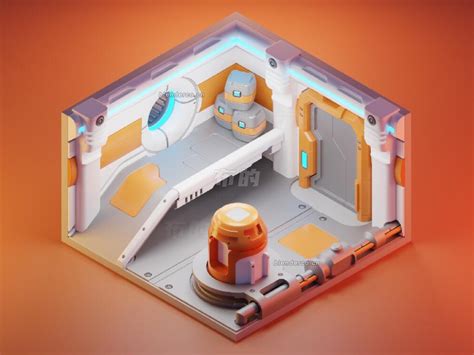 卡通科技空间小场景 Blender布的