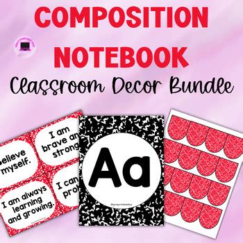 Composition Notebook Classroom Decor By GinasPrintableShop TPT