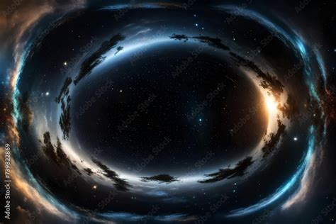 360 Degree Equirectangular Projection Space Background With Nebula And Stars Environment Map