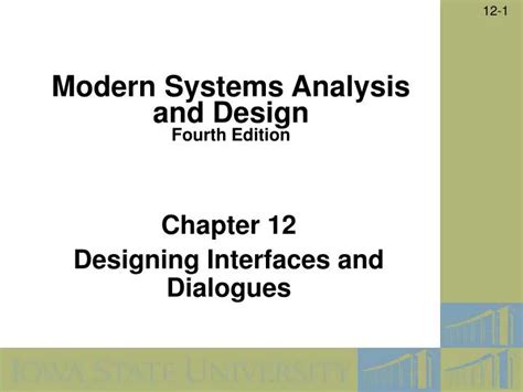 Ppt Chapter 12 Designing Interfaces And Dialogues Powerpoint