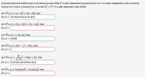 Solved Determine Whether Each Of The Following Vector Fields Chegg
