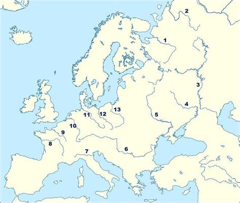 Укажи какими цифрами на карте показаны Сена — Висла — Дунай — ПОМОГИТЕ ПОЖАЛУЙСТА