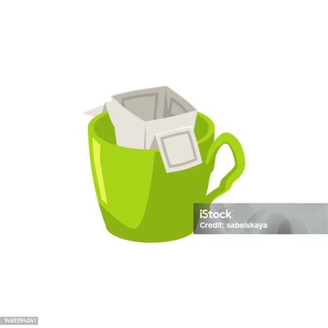 드립 양조 커피 만들기를 위한 컵의 종이 필터 흰색 배경에 격리된 평면 벡터 그림 여과 된 커피 준비 뜨겁고 맛있는 음료 가루로 빻은에 대한 스톡 벡터 아트 및 기타 이미지