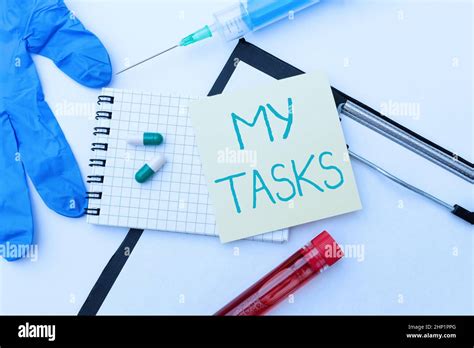 Conceptual Display My Tasks Business Overview Assigned Piece Of Work Often To Be Finished
