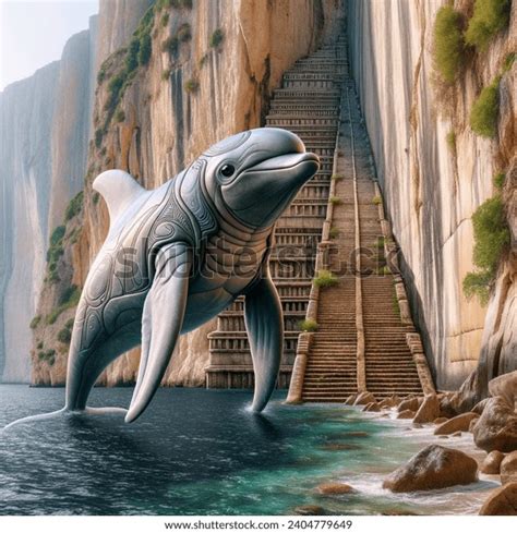 Alien Looking Dolphin Feet Walking Stone Imagen Generada Por Ia