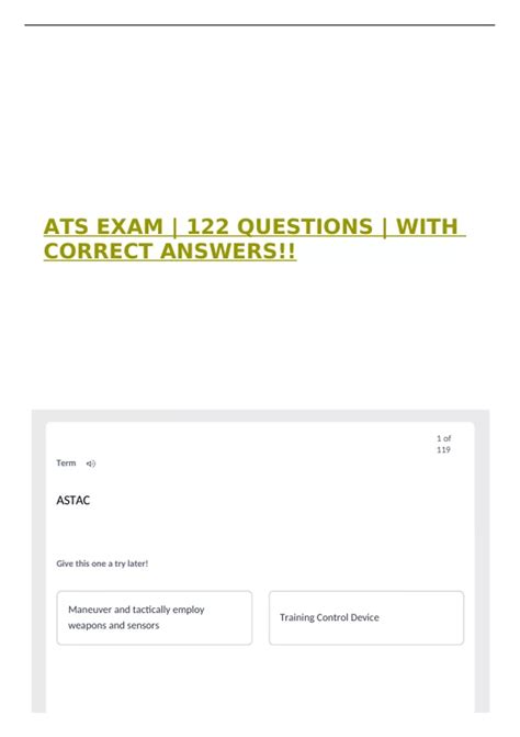 Ats Exam 122 Questions With Correct Answers Ats Stuvia Us