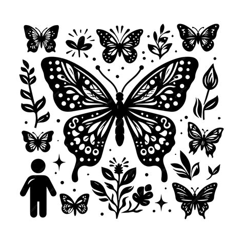 Butterfly Vector Silhouette Illustration Monarch Butterfly Silhouettes