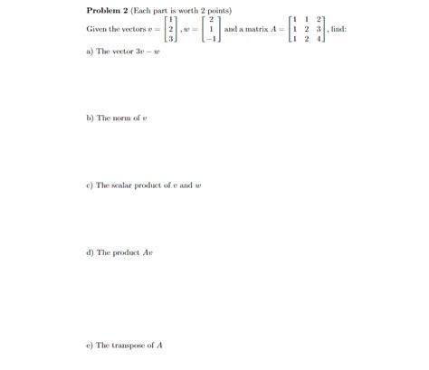 solved problem 2 each part is worth 2 points given the