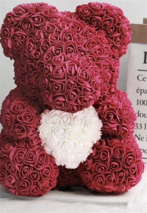 Rozen Beer 40 Cm Rozen Teddybeer Rose Bear Valentijn Rozenbeer