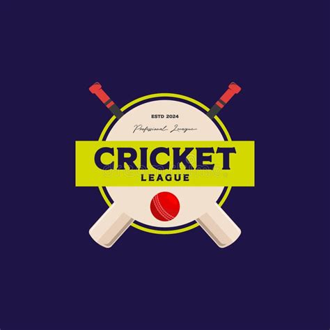 Cricket Ball Circle Label Logo Template For Clubs And Teams In A League Graphic Illustration