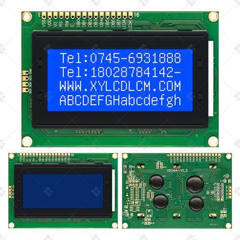 1604a Blue And Yellow Screen Lcd 16x4 Character Dot Matrix Graphic