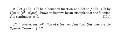 Solved Let G RR Be A Bounded Function And Define F RR Chegg Com