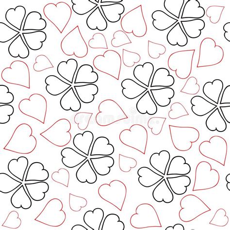 Heart Seamless Pattern Heart Hand Drawing For Printing Decoration And Festive Elements Stock