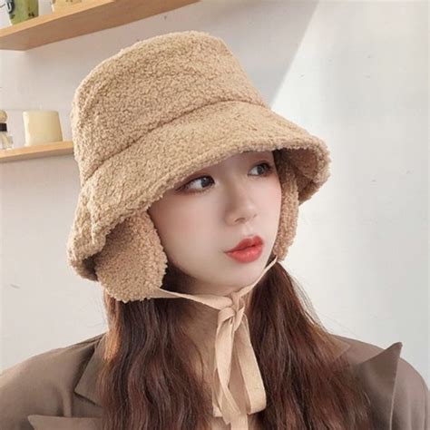 여성 어그감성 양털 귀달이 후리스 버킷햇 귀도리모자 겨울버킷햇 고소모 뽀글이모자 군밤모자