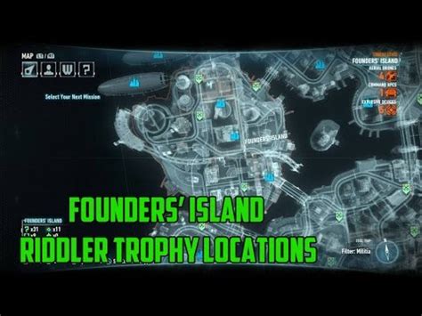 Batman Arkham Knight Founders Island Riddler Trophy Locations Youtube