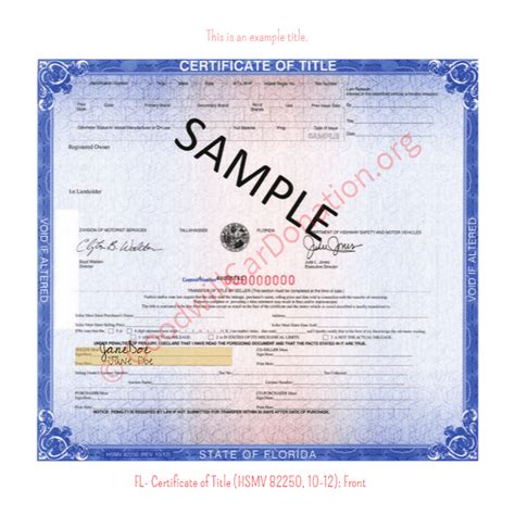 How To Sign Your Florida Vehicle Title Goodwill Car Donations