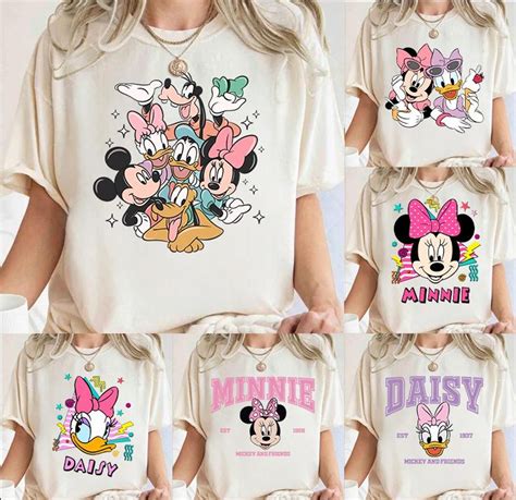 Retro Mickey And Friends Dtf Transfer Minnie And Daisy Dtf Shirts
