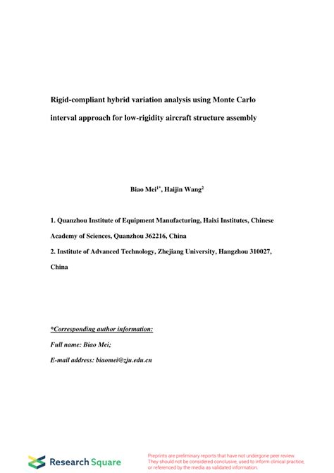 Pdf Rigid Compliant Hybrid Variation Analysis Using Monte Carlo Interval Approach For Low