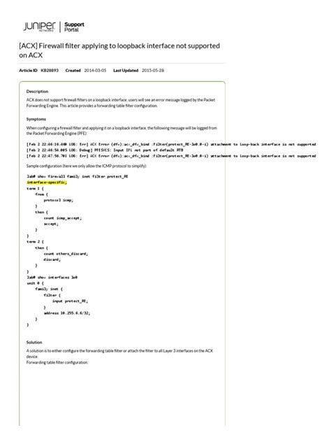 Acx Firewall Filter Applying To Loopback Interface Not Supported On