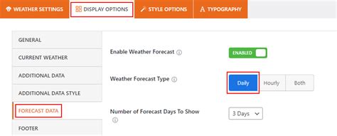 How To Configure Weather Forecast Type Shapedplugin Docs