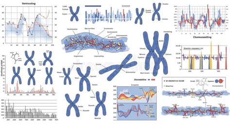 A Collage Of Scientific Diagrams And Charts Illustrating Genetic Concepts Central Stock