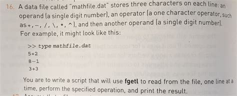 solved each line a ata file called mathfile dat stores